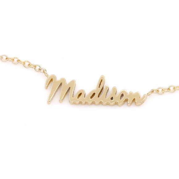 BARON | Jewelry | 4k Madison Gold Name Necklace Real White Gold | Poshmark